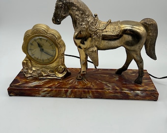 Vintage 1940s All Original-united Clock Co. Self-starting Gold Metal ...