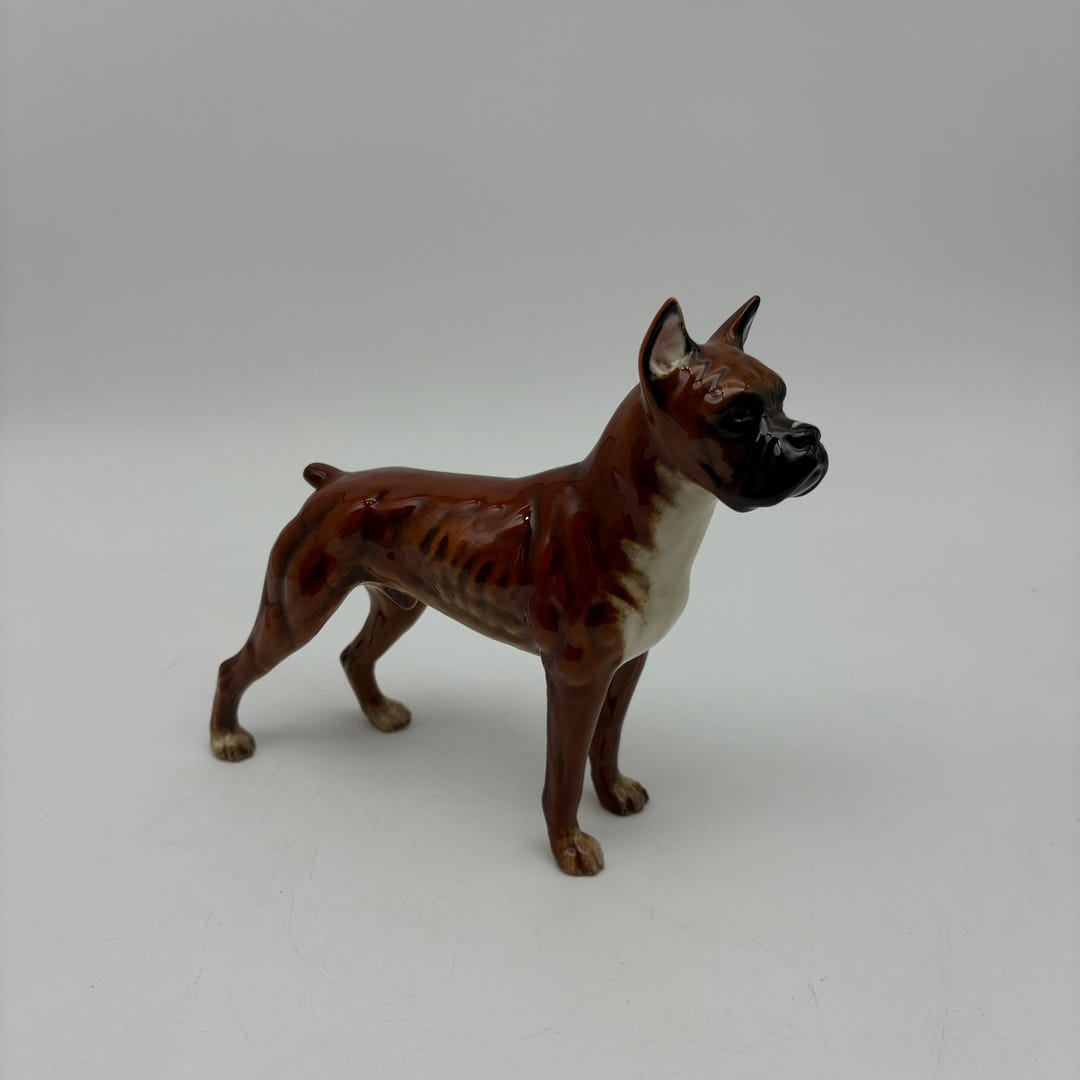 Vintage Mid Century Ceramic Goebel Boxer Dog Figurine #CH 617. Made in ...