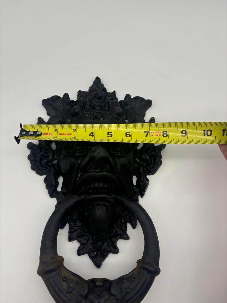 Vintage Large French Renaissance-inspired Demonic Head Heavy Cast Iron ...