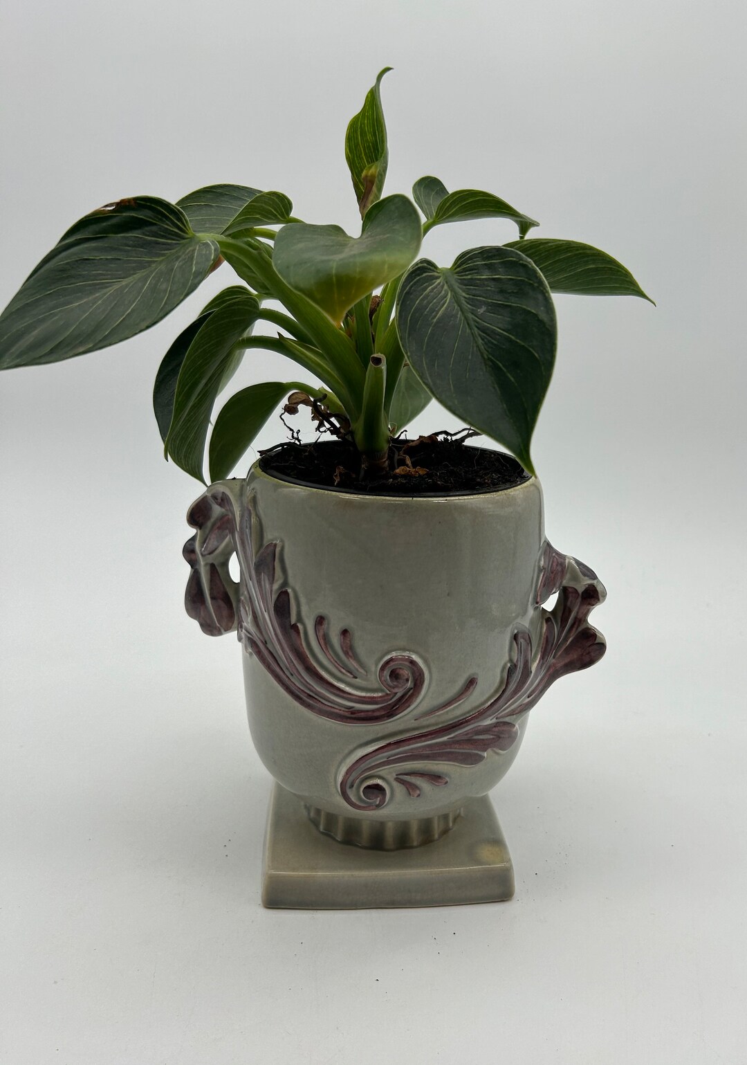 Red Wing USA Pottery #1107 Pedestal Planter / Flower Pot / Vase With ...