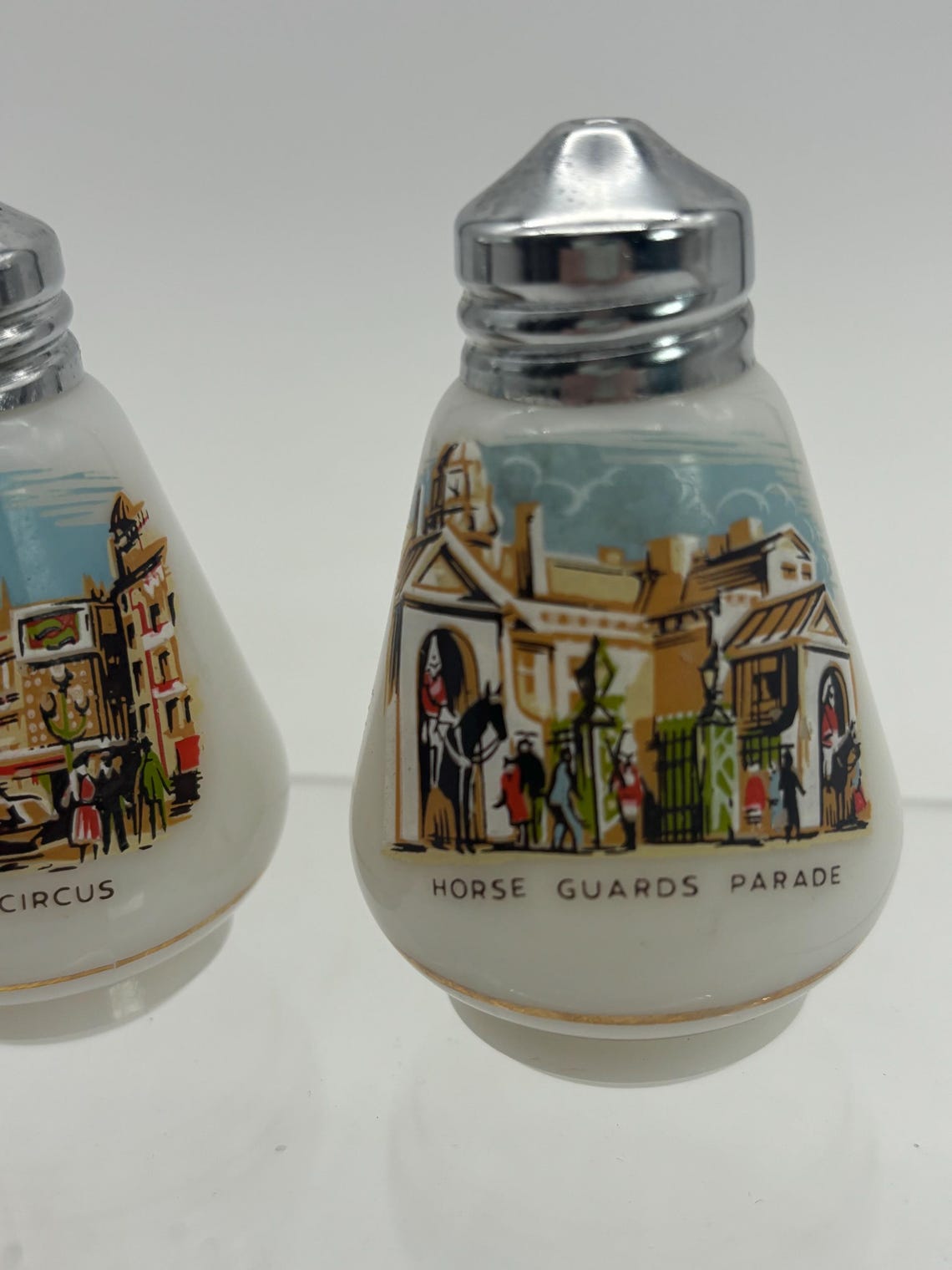 Vintage Milk Glass London Souvenir Salt and Pepper Shakers: Piccadilly ...
