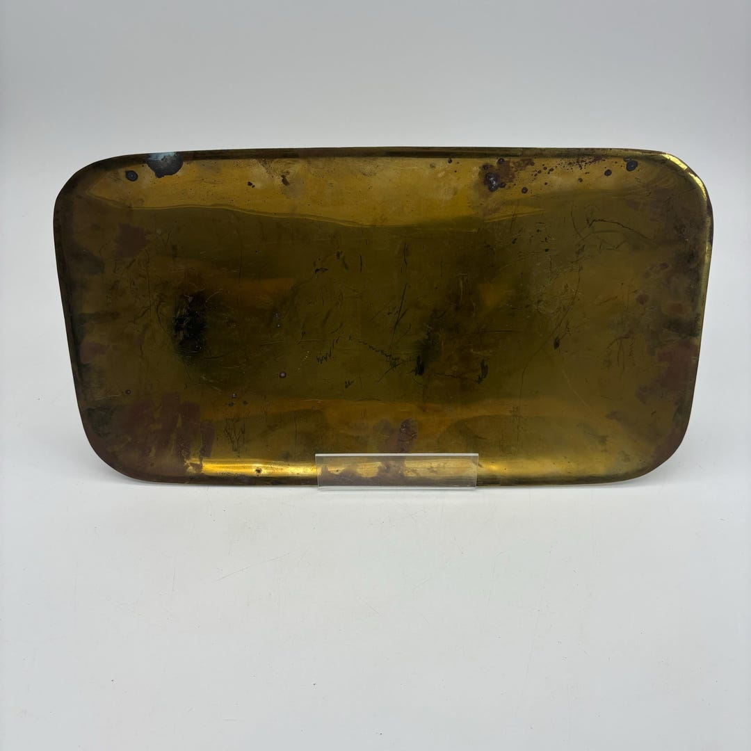 Vintage Solid Brass Rectangular Tray. 15” Long - Etsy