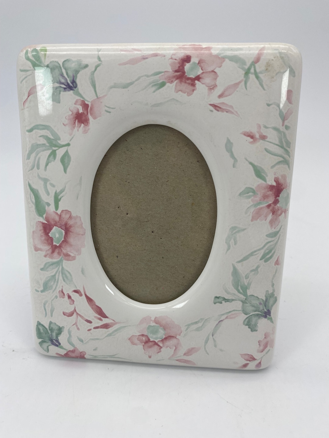 Vintage Ceramic Floral Picture Frame - Etsy