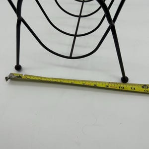 Vintage Mid Century Modern Black Metal Wire Magazine Rack / Record ...