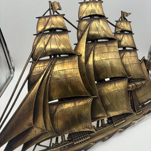 Large Vintage Syroco Brass Color Ship Wall Hanging 21 1/2 X 25 1/2 - Etsy