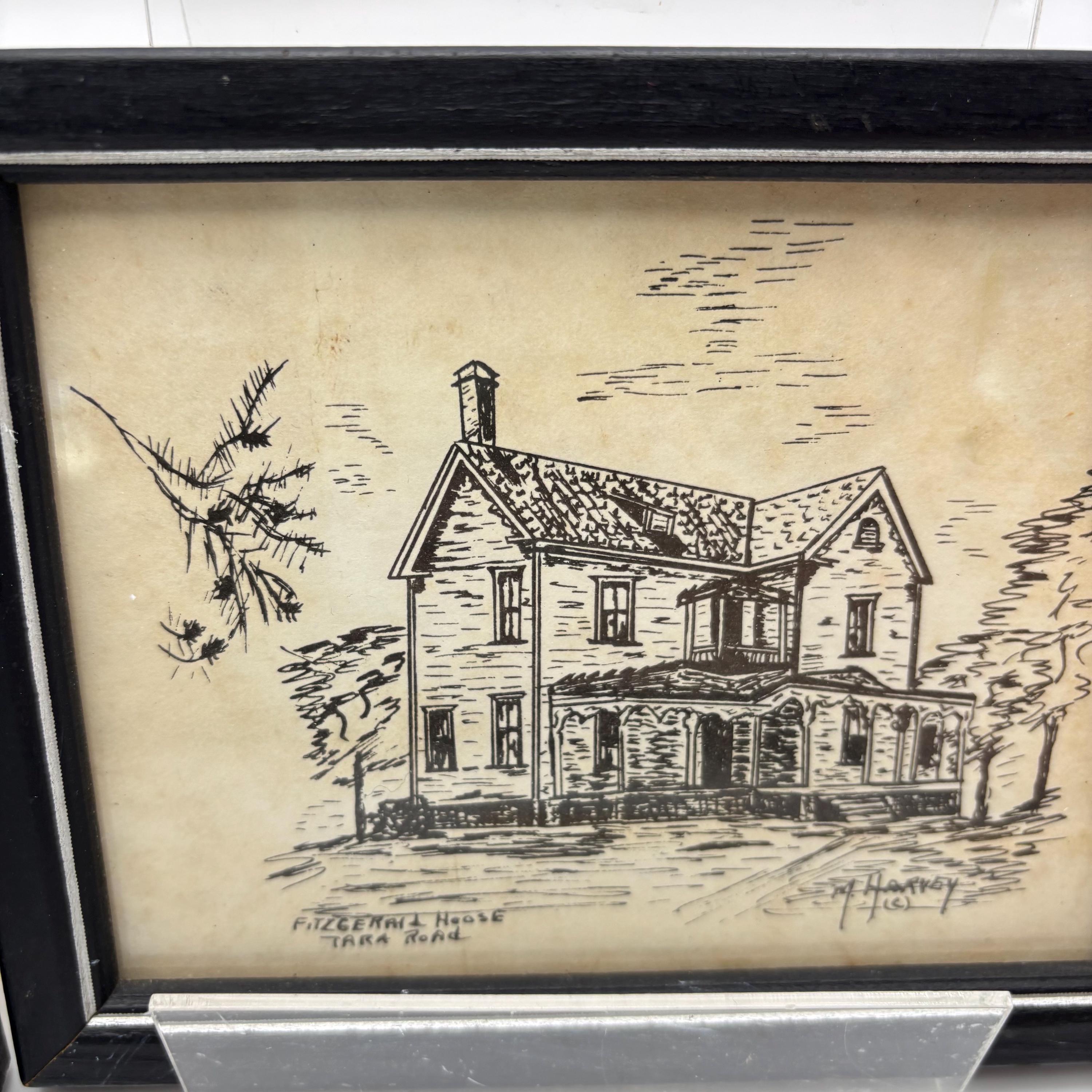 Vintage Framed Pen & Ink Rural Georgia Drawings - Artist Signed - Etsy