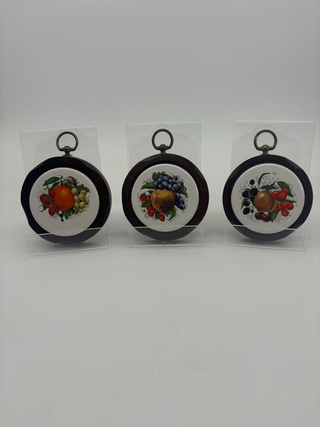 Vintage Jerry Schultz Art Handcrafted Pine and Ceramic Tile Plaques ...