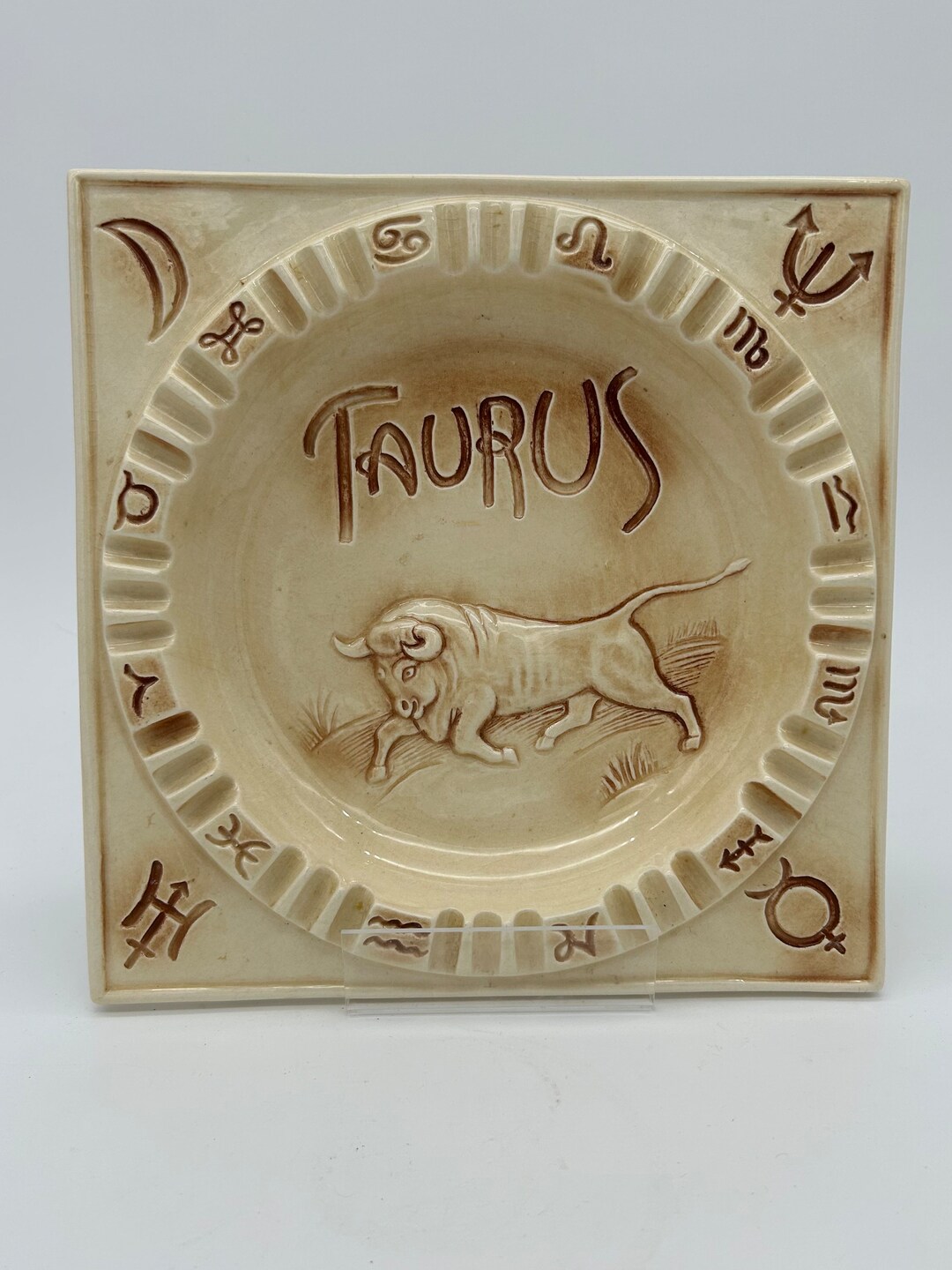 Vintage Mid Century Large Taurus Ashtray. 10” Wide Zodiac Ash Tray - Etsy
