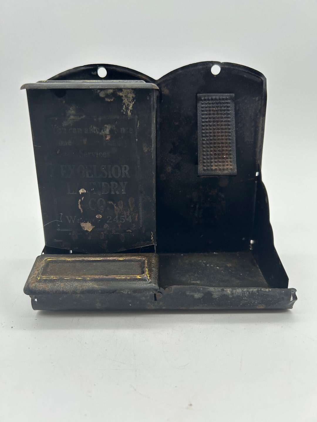 Antique Black Advertising Wall Mounted Tin Match Holder - Etsy