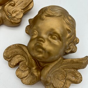 Vintage Pair of 1986 Ceramic Cherub Wall Decor Gold Finish. 4” - Etsy