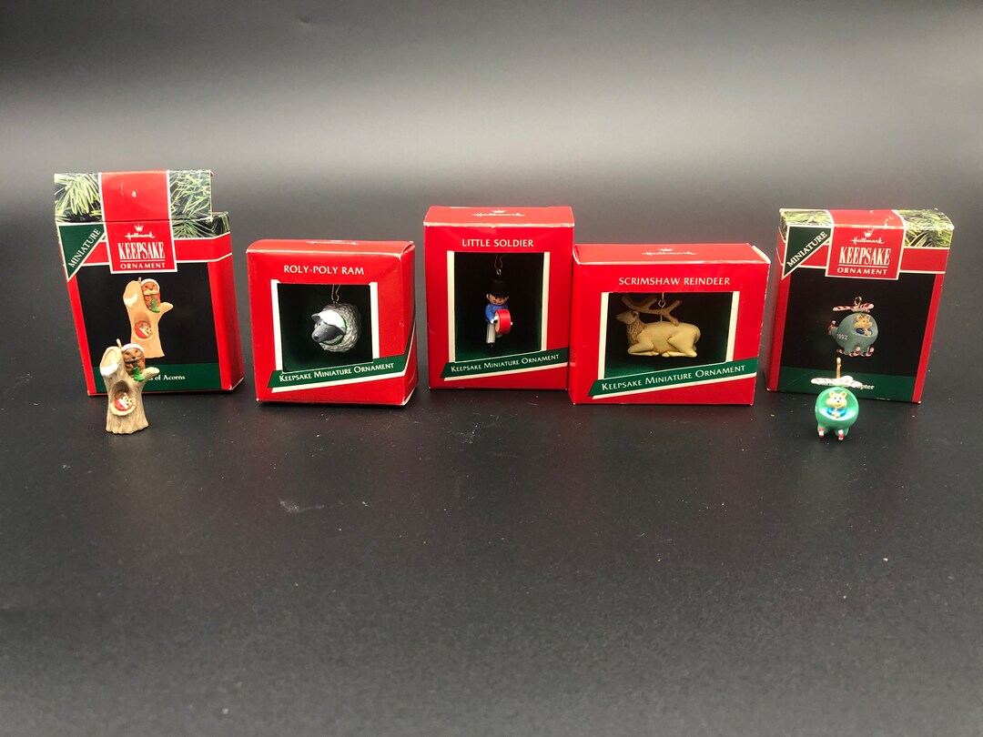 Collection of Five Miniature 80s/90s Hallmark Christmas Ornaments - Etsy