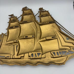 Large Vintage Syroco Brass Color Ship Wall Hanging 21 1/2 X 25 1/2 - Etsy