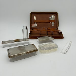 Vintage Mens Travel Kit Shaving Kit Leather Antique Manscaping Kit ...