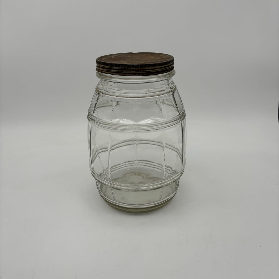 Antique 1930's 1 Gallon Keg Barrel Hoosier Jar With Metal Lid - Etsy