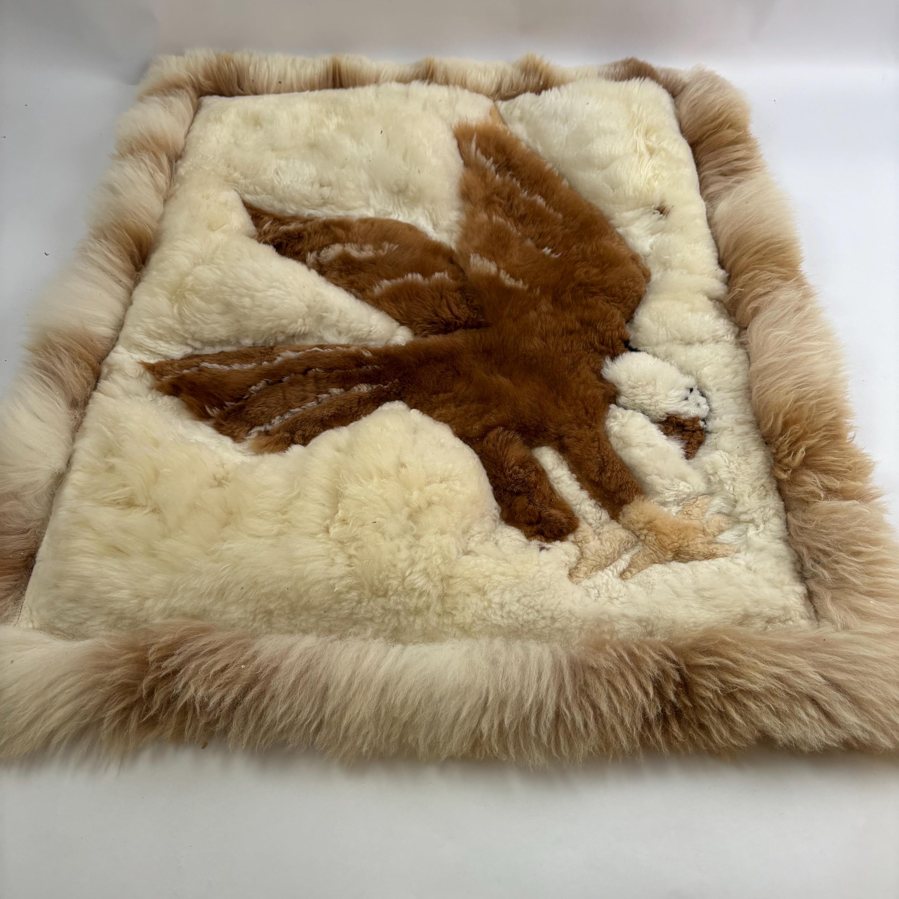 Vintage 100% Alpaca Fur Bald Eagle Wall Tapestry - Etsy