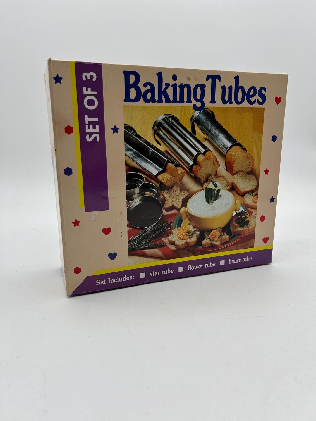 Vintage Set of 3 Baking Tubes Fun Shaped Includes Star, Flower & Heart ...