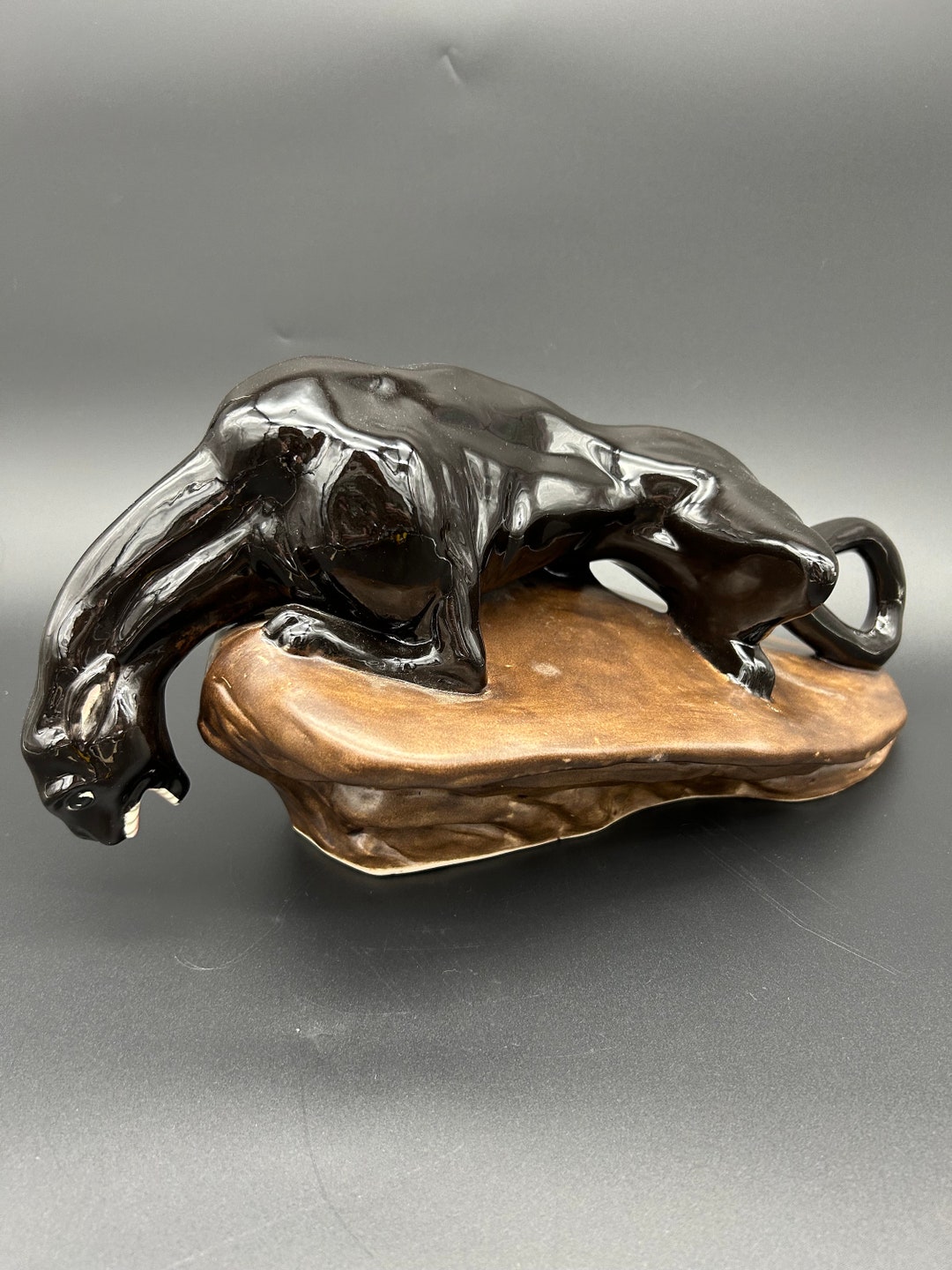 Vintage MCM Ceramic Black Panther Statue. 14” Long and 6 1/2” Tall - Etsy