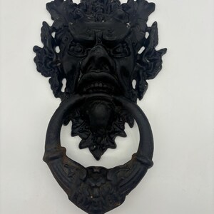 Vintage Large French Renaissance-inspired Demonic Head Heavy Cast Iron ...