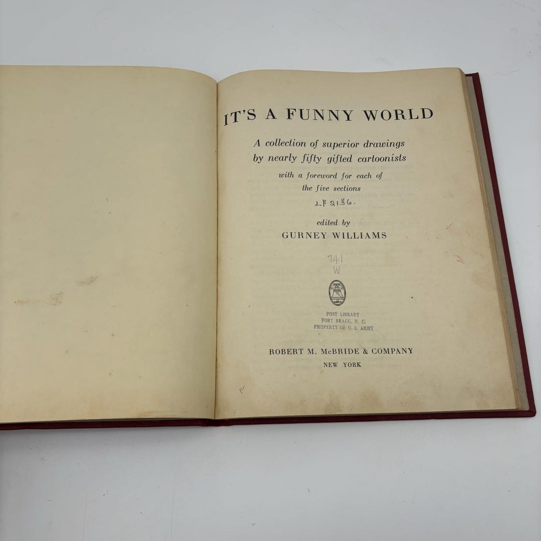 Vintage 1943 “it’s a Funny World” Military Themed Cartoon Book. Library ...