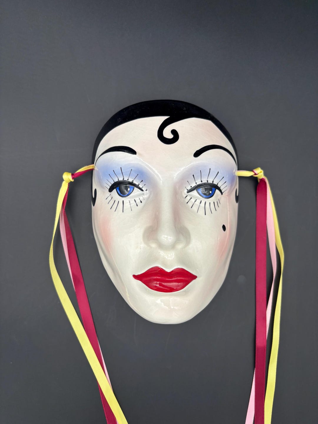 Vintage 1978 Clay Art Face Mask: San Francisco Mardi Gras Decor - Etsy
