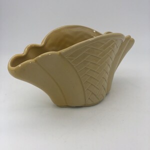 Vintage Alamo Pottery Ceramic Fan Vase With Basket Weave Pattern in a ...