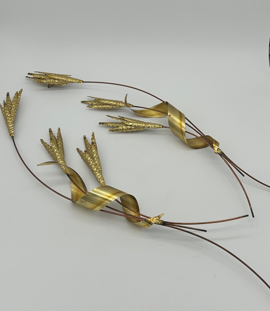 Vintage 70s Pair of Brass Wheat Wall Hanging Brass Wheat Sheaf Brass ...