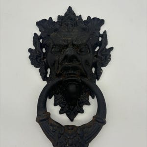 Vintage Large French Renaissance-inspired Demonic Head Heavy Cast Iron ...