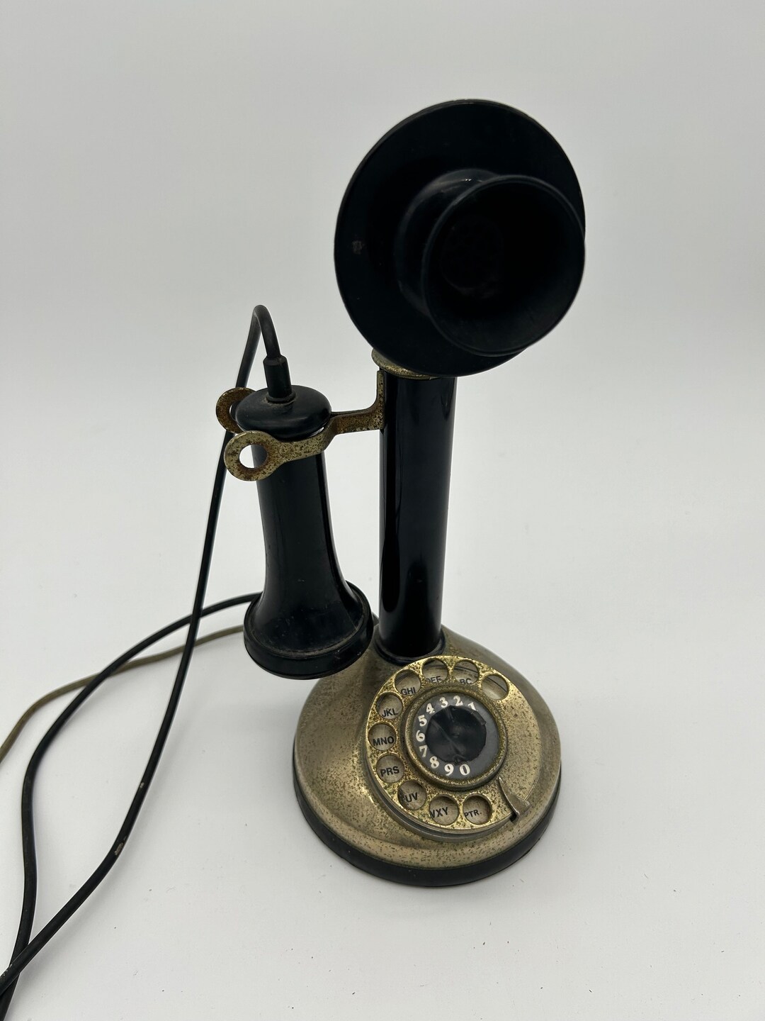 Vintage Radioshack Bonnie & Clyde CANDLESTICK ROTARY TELEPHONE Untested ...
