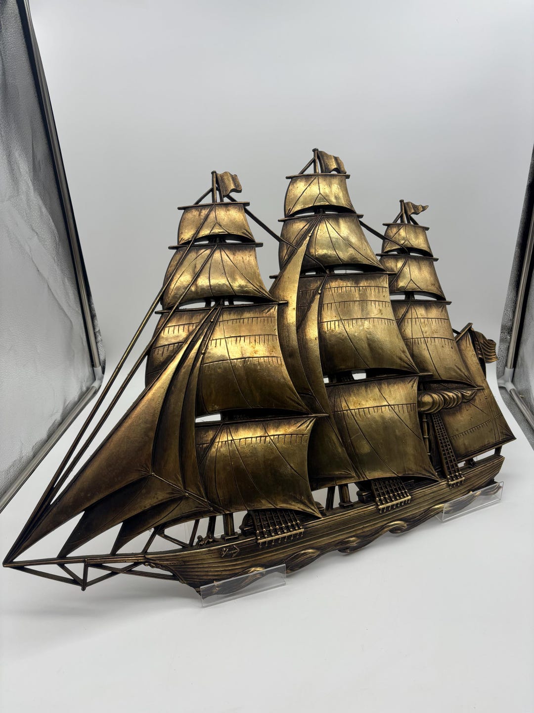 Large Vintage Syroco Brass Color Ship Wall Hanging 21 1/2” X 25 1/2” - Etsy