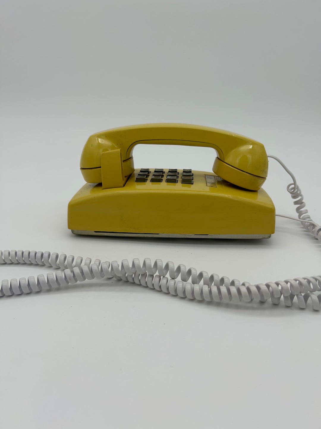 Vintage 1970s Touch Dial Yellow Wall Mount Home Phone Touch Tone Dial ...