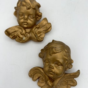 Vintage Pair of 1986 Ceramic Cherub Wall Decor Gold Finish. 4” - Etsy