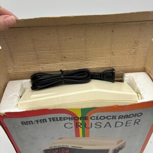 1980s Crusader Home Phone Alarm Clock AM / FM Radio. Vintage Touchtone Phone With Original ...