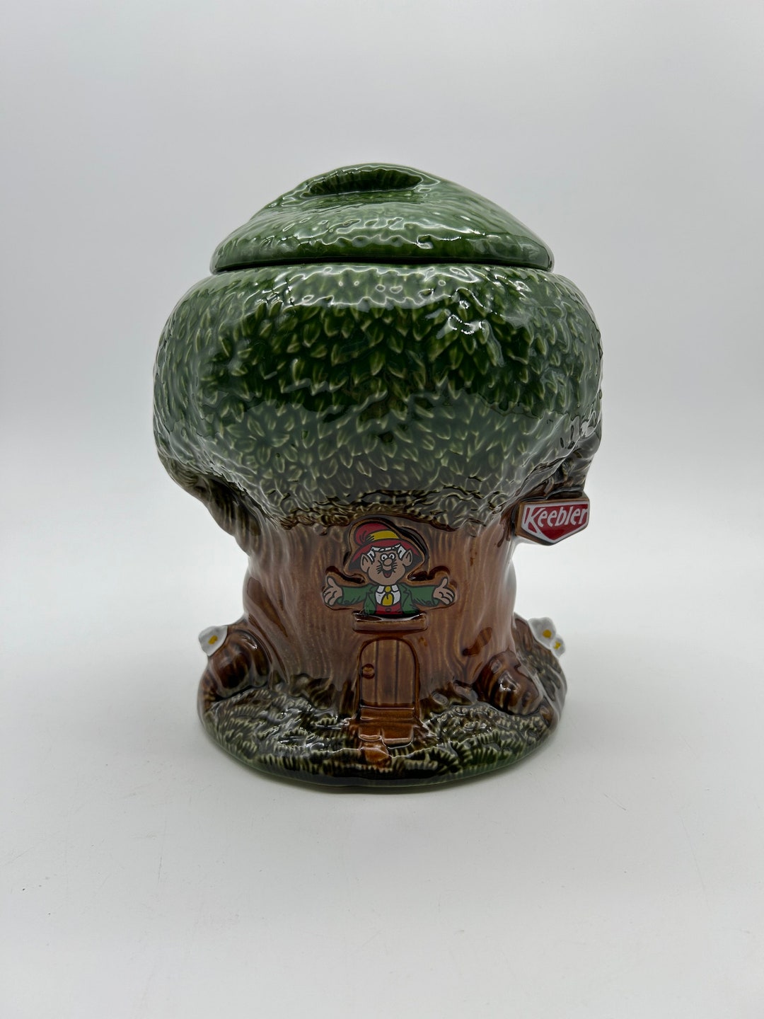 Vintage 1980s Keebler Elf Treehouse Cookie Jar, Ceramic Canister ...
