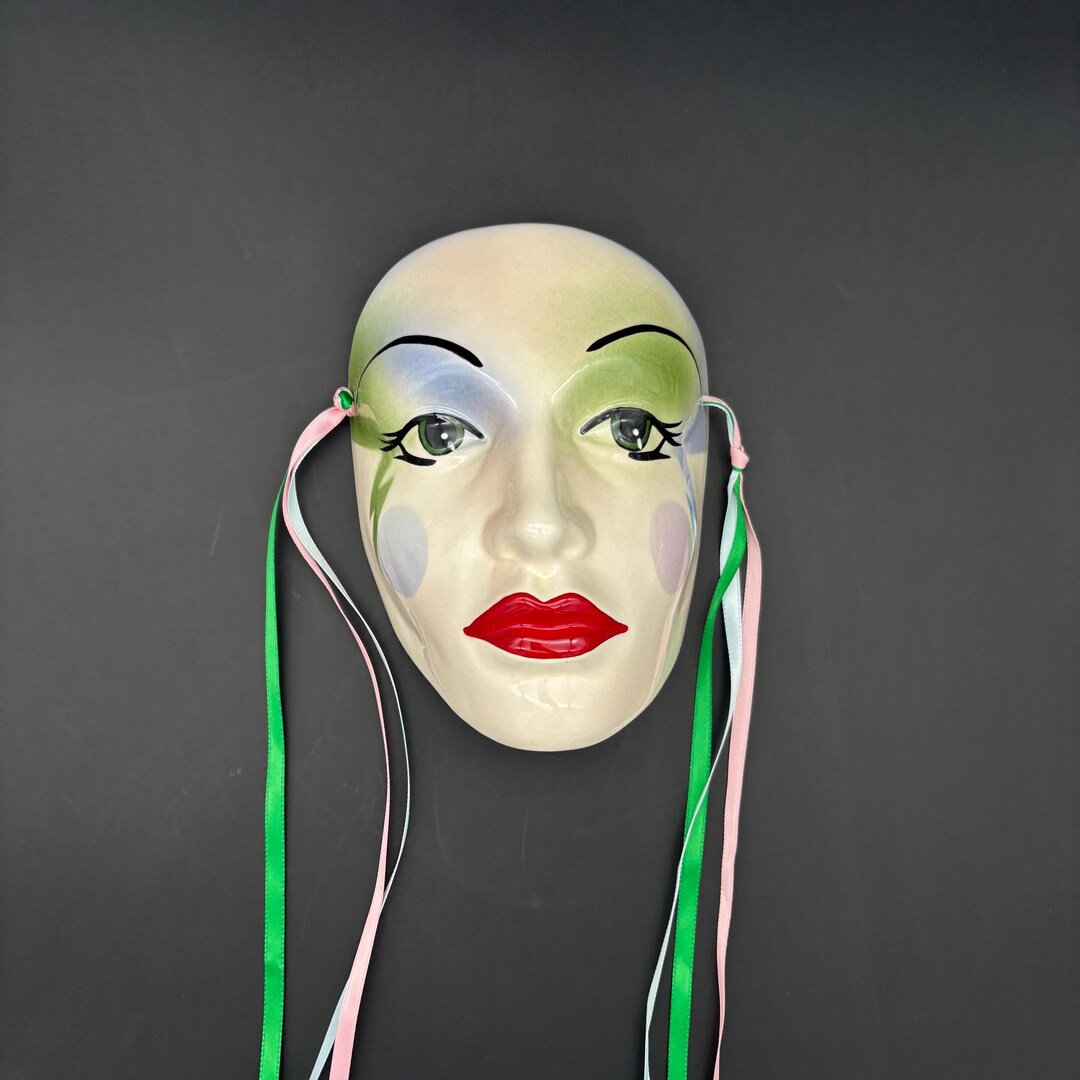 Vintage 1978 Clay Art Face Mask: San Francisco Mardi Gras Decor - Etsy