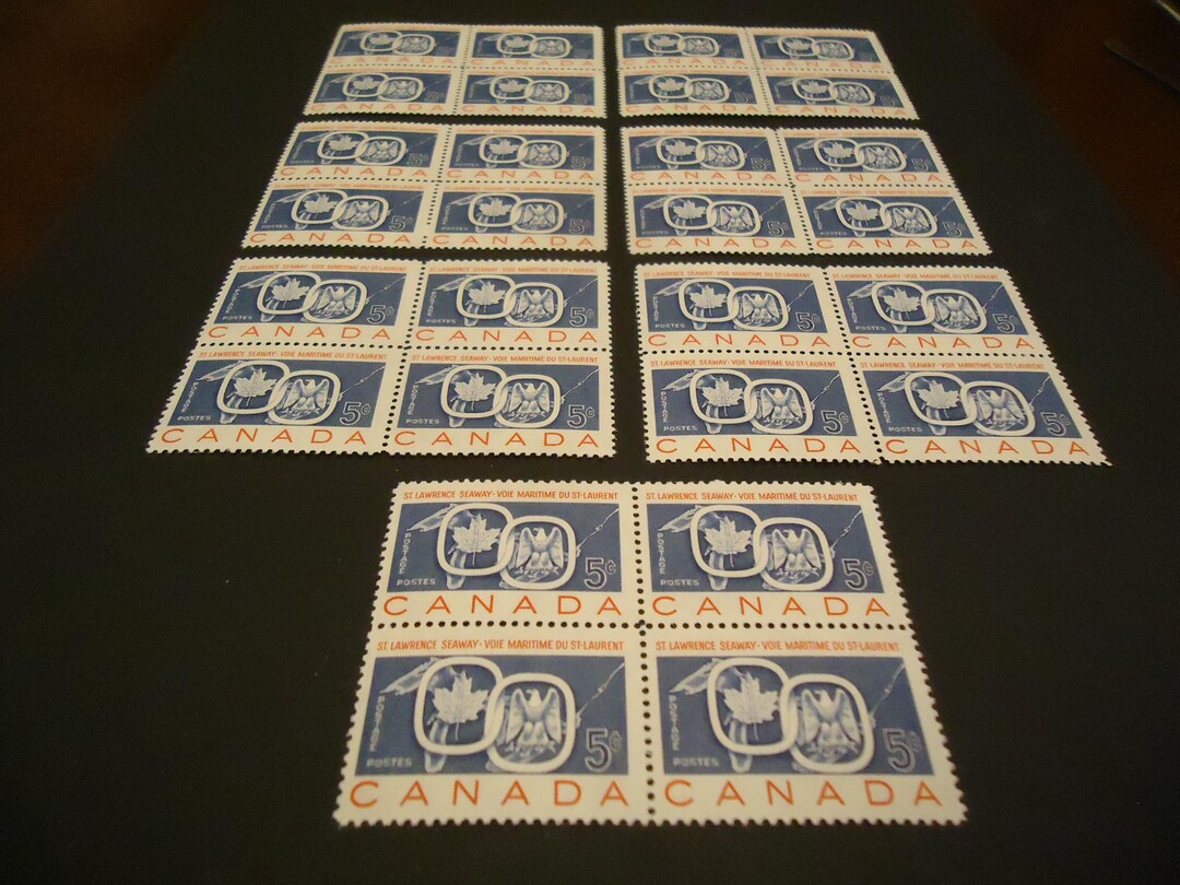 7 Sets of Unused Canadian Postage Stamps From 1959- 5 Cent-saint ...