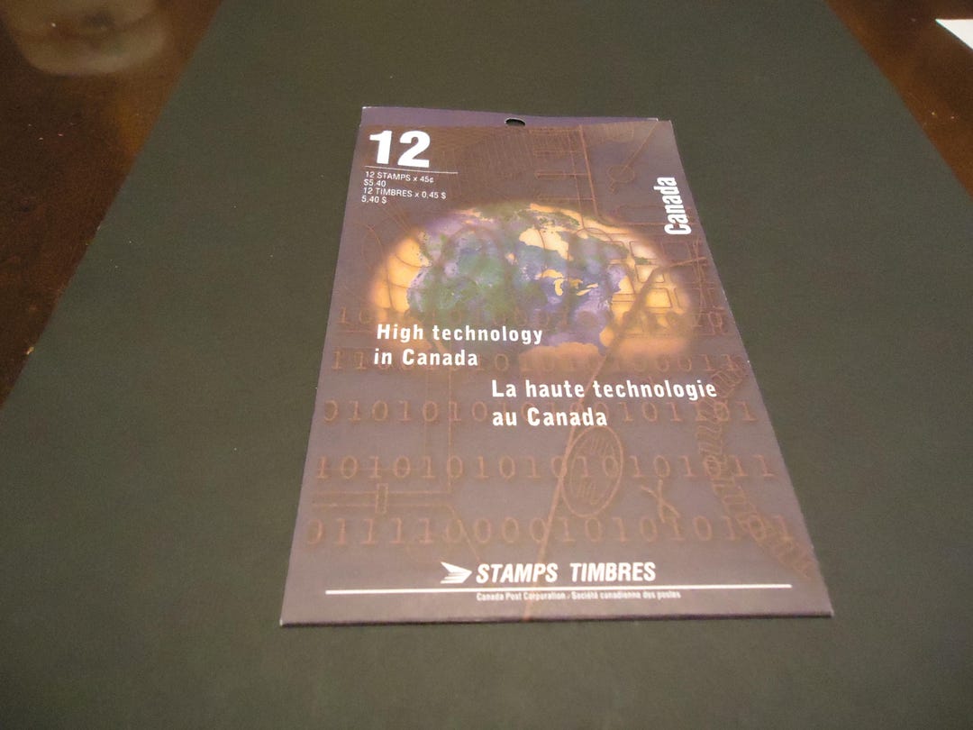 Canadian Postage Stamp Booklet -high Technology Industries 12X 45 Cent ...