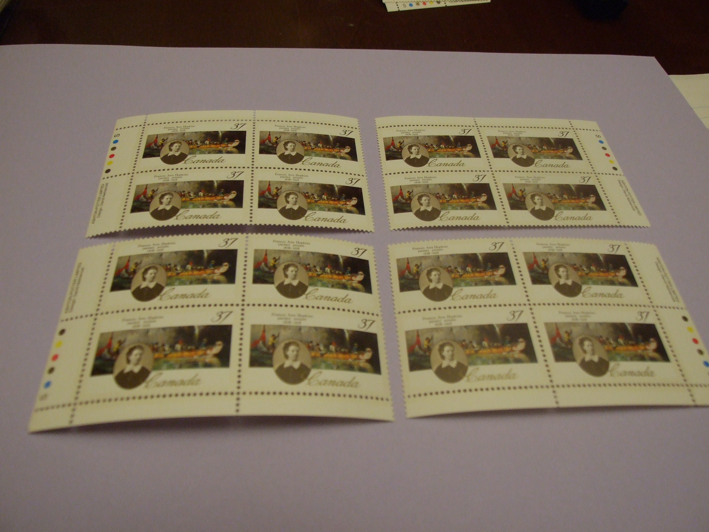 Set of 4 Unused Canadian Plate Block Corner Stamps From 1988 - Etsy