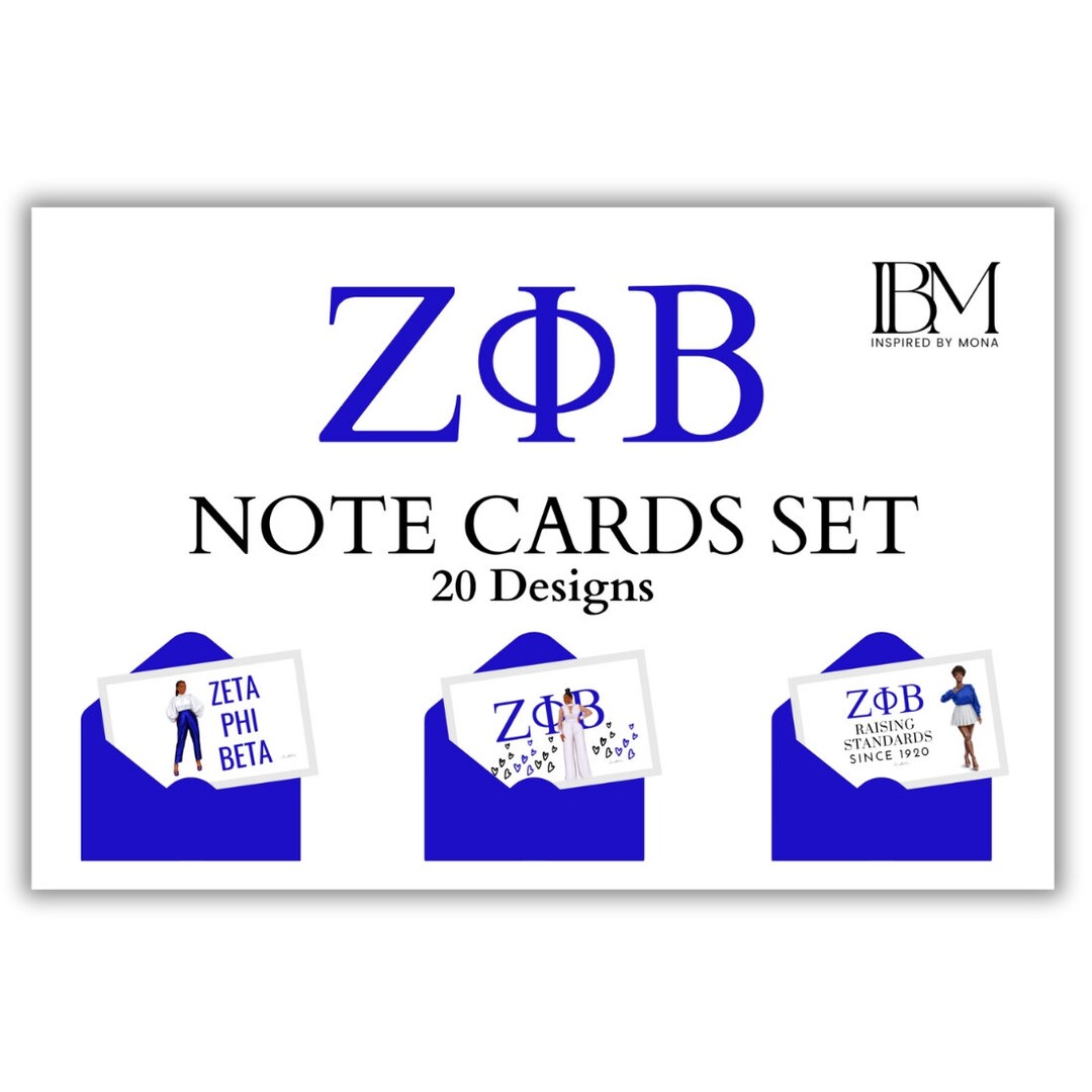 Zeta Phi Beta Note Cards Variety Pack (20) - Etsy