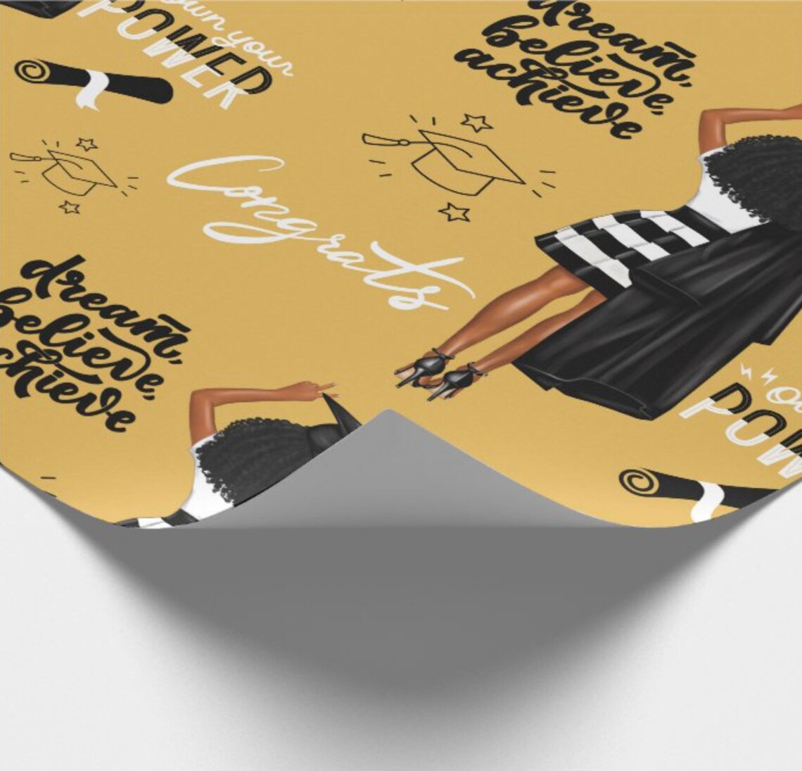 Graduation Wrapping Paper Black Girl Graduate - Etsy