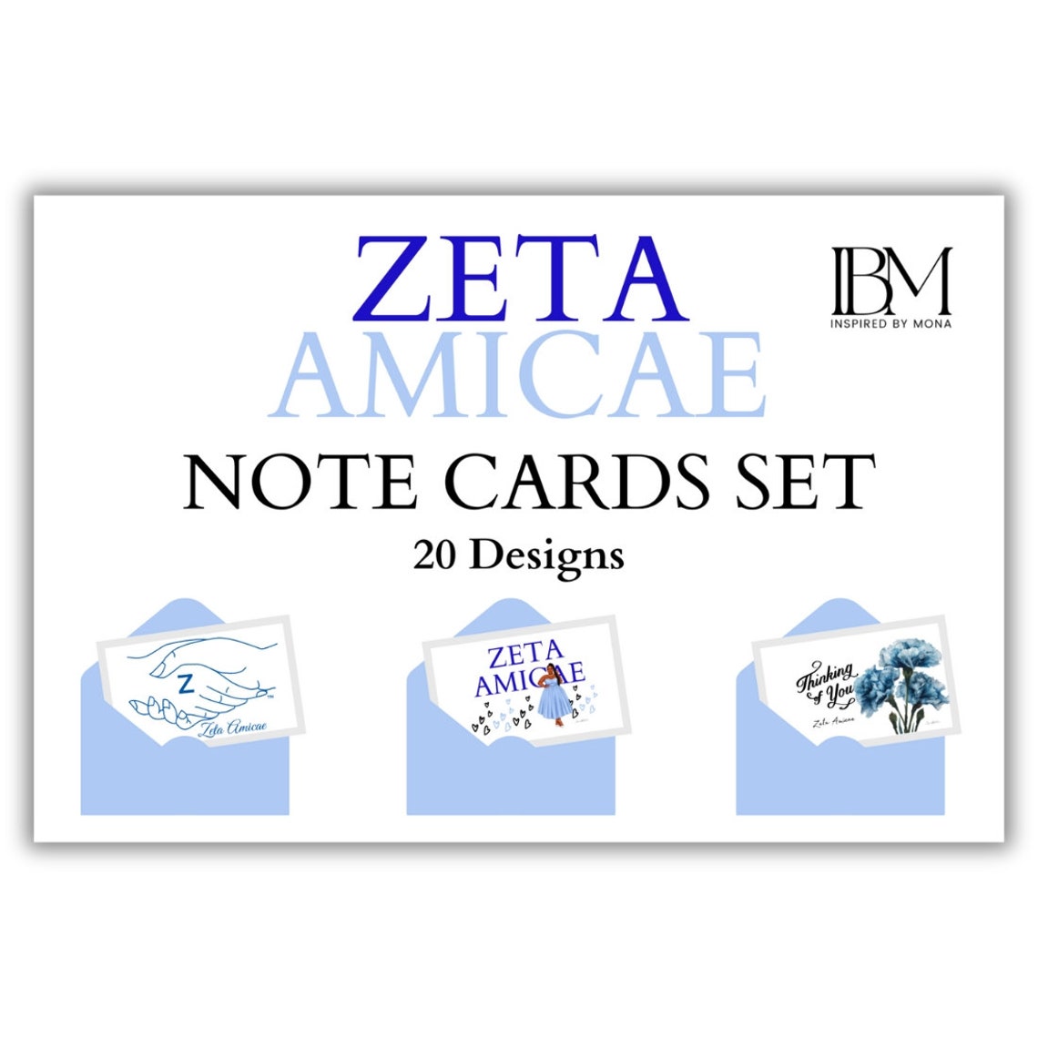 Zeta Amicae Note Cards Variety Pack (20) - Etsy
