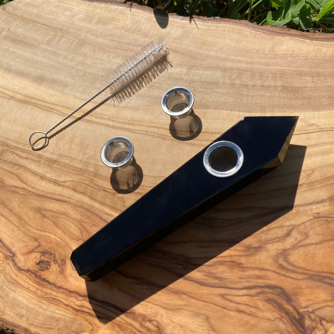 Natural Obsidian Gemstone Smoking Pipe , Stone Smoke Pipes - Etsy