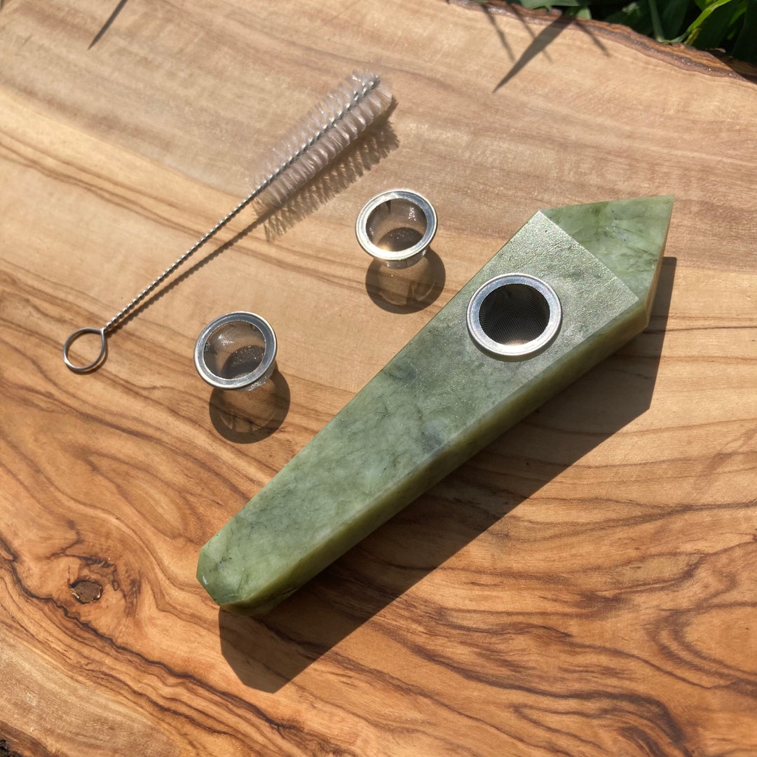 Natural Green Jade Stone Smoking Pipe , Gemstone Smoke Pipe - Etsy