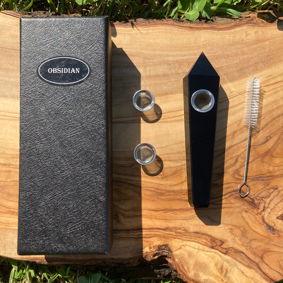 Natural Obsidian Gemstone Smoking Pipe , Hand Pipe , Tobacco Pipe ...