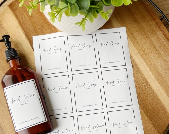Printable Hand Soap Labels. FARMHOUSE. Set of 9 Soap Labels. Printable ...