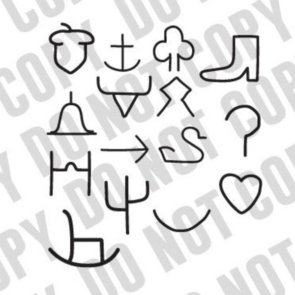 Cattle Brand Clipart - Etsy