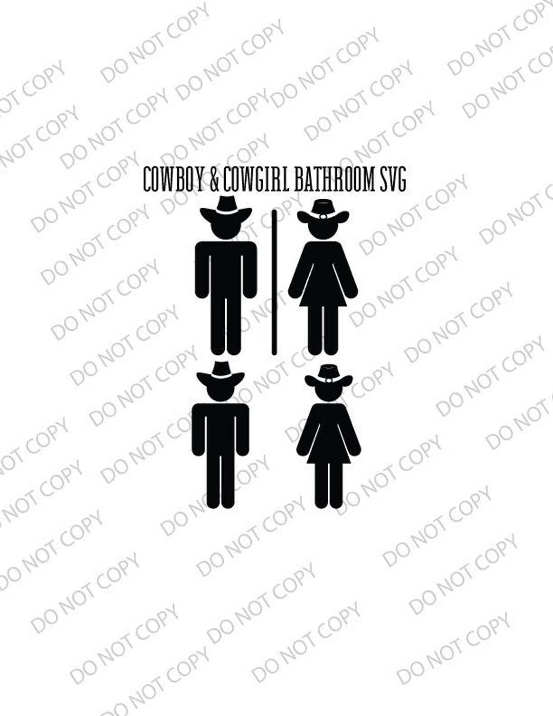 Restroom Sign, Bathroom Sign, Cowboys Only, Cowgirls Only, Silhouette ...