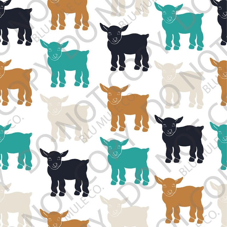 Baby Goat Seamless Pattern, Goat Seamless Pattern, Nigerian Dwarf ...