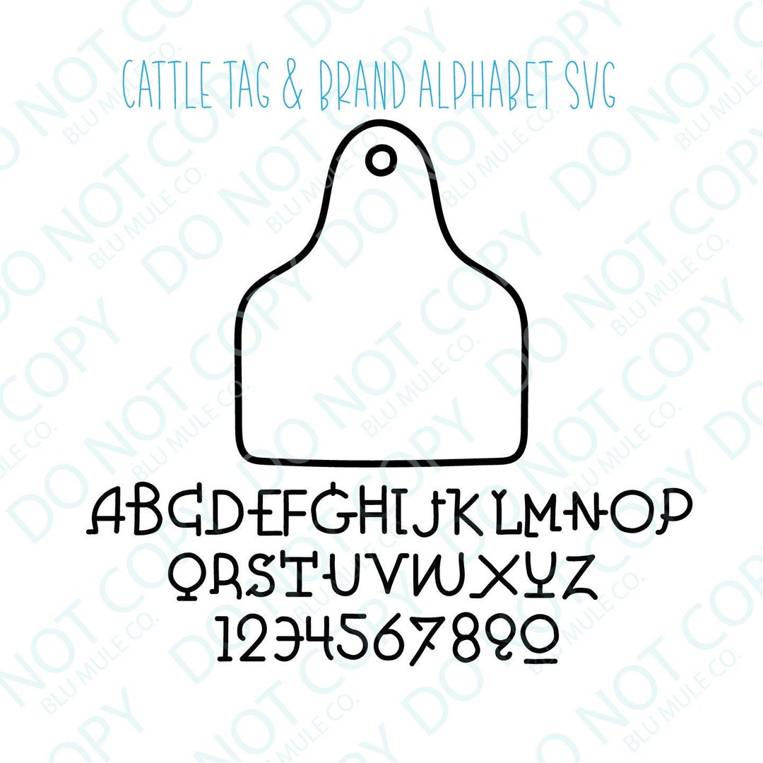 Cattle Ear Tag SVG Cattle Brand SVG Digital Download Svg for Cricut ...