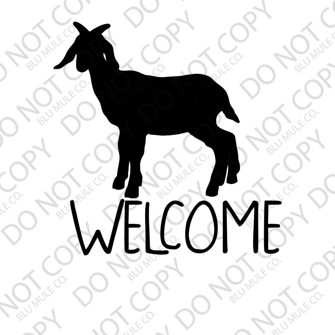 Nubian Goat Welcome Sign Horned Horns Svg | Digital Instant Download ...