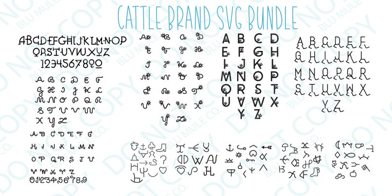 Cattle Brand Alphabet SVG Bundle: Western Font (digital Download) - Etsy